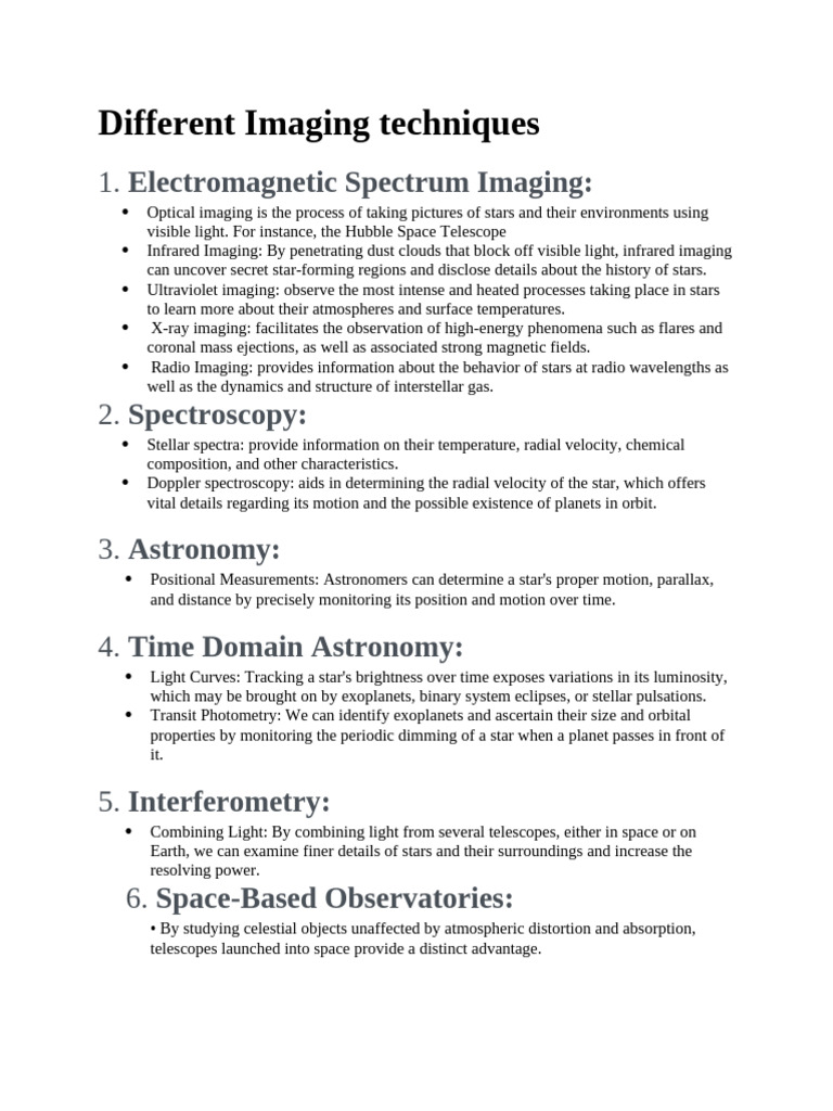 Imaging Techniques in Astronomy | PDF