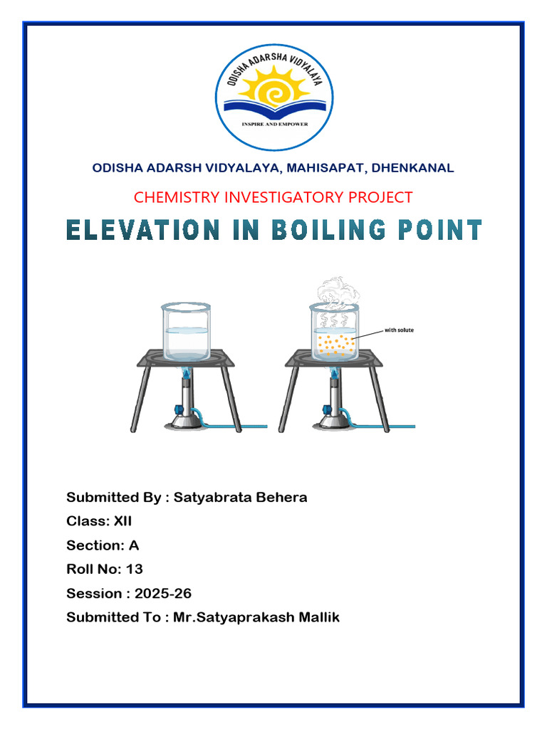 Chemistry Project on Boiling Point Elevation | PDF | Transparent ...