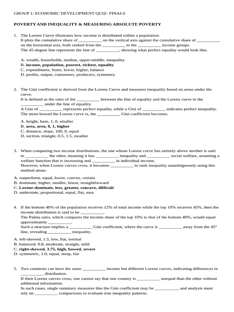 ECONOMIC DEVELOPMENT | PDF | Gini Coefficient | Income Distribution