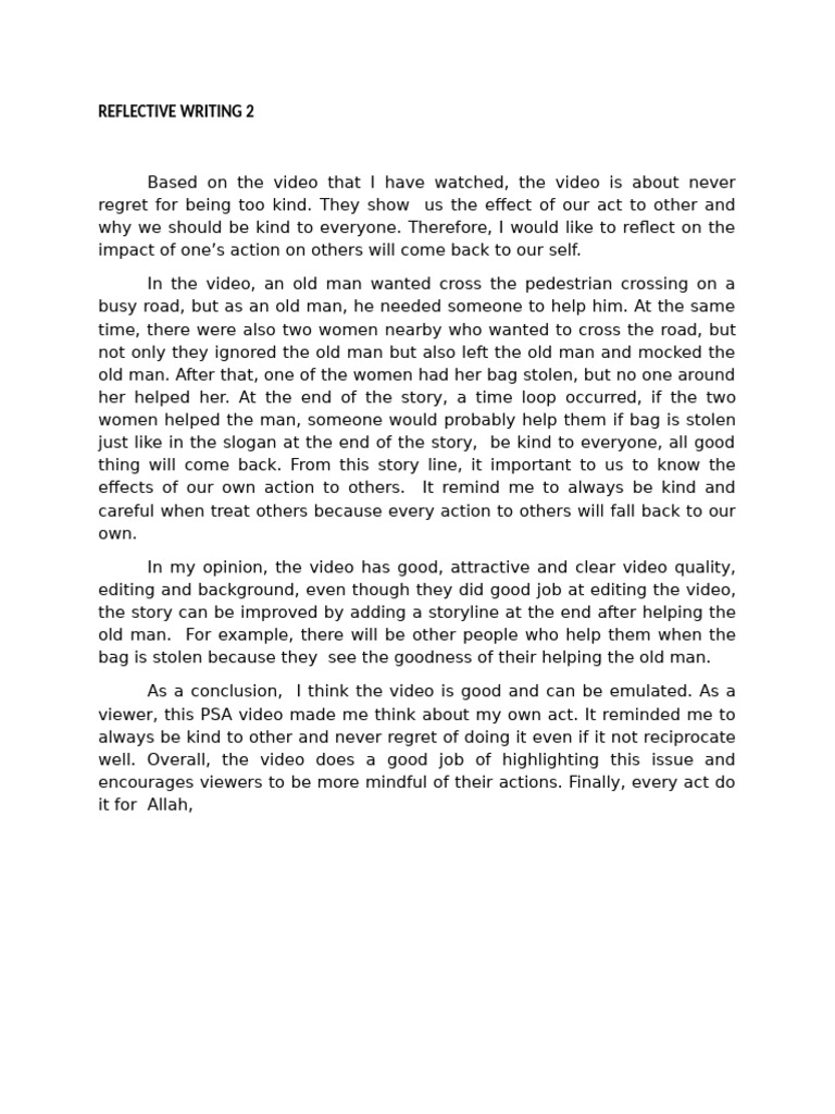 Reflective Writing | PDF