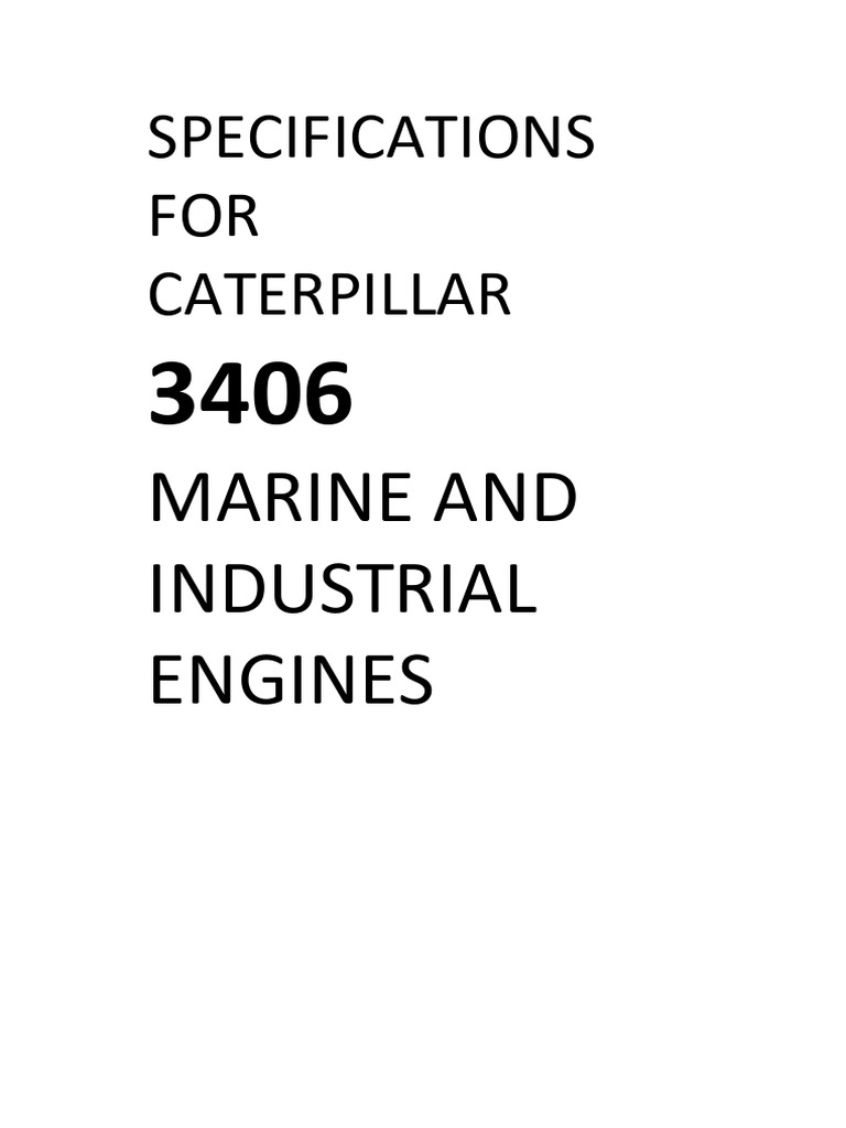 Caterpillar 3406 Specs | PDF