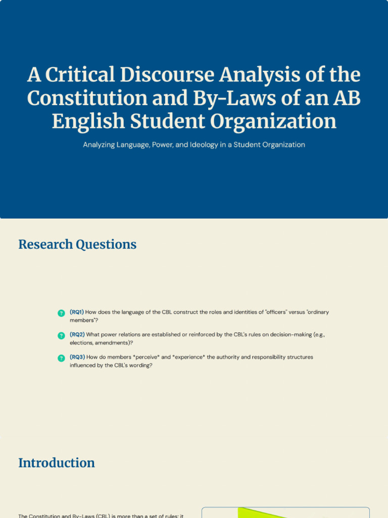 Critical Discourse Analysis of a Student CBL | PDF