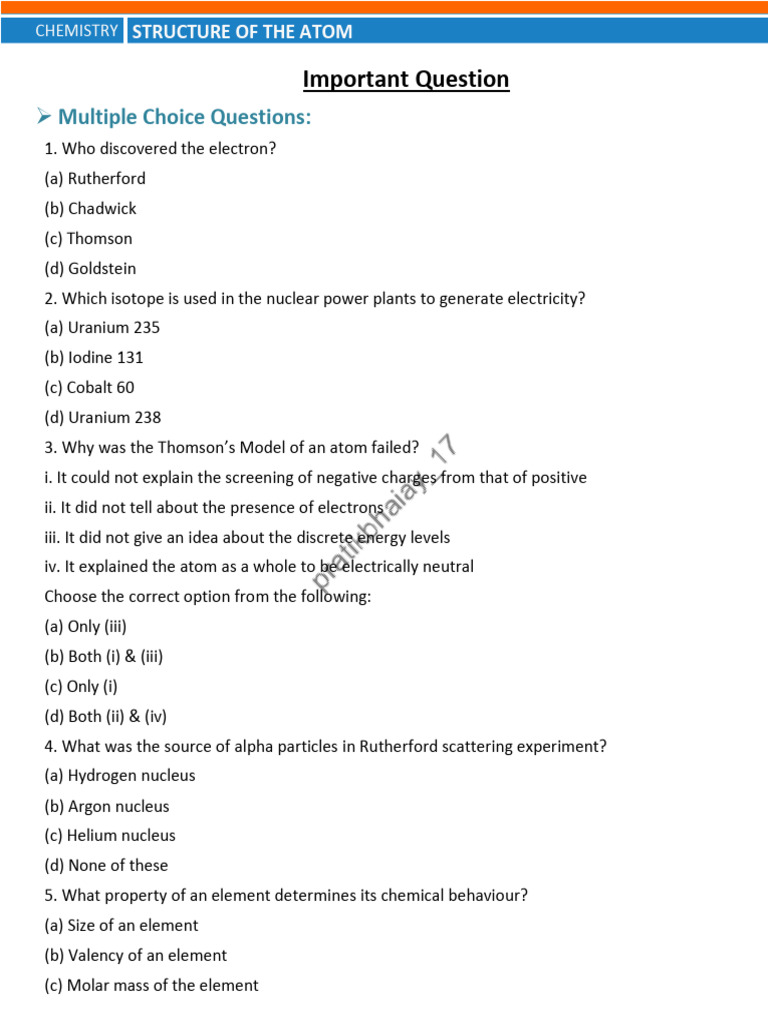 Chapter 4 Structure of The Atom-14-26 Watermark | PDF | Atoms | Atomic ...