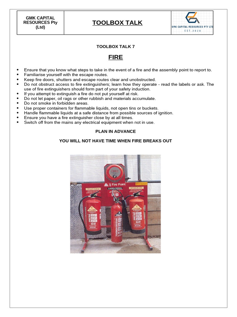 Toolbox Talk 7 - Fire_0 | PDF