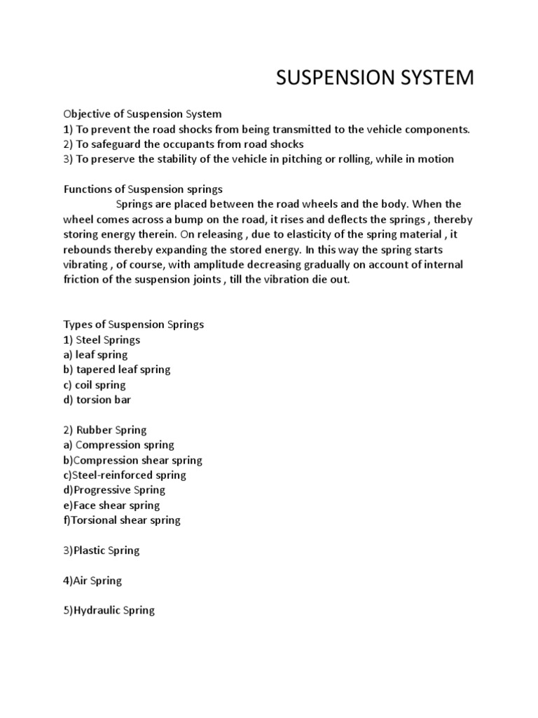 Suspension System | Download Free PDF | Suspension (Vehicle) | Axle