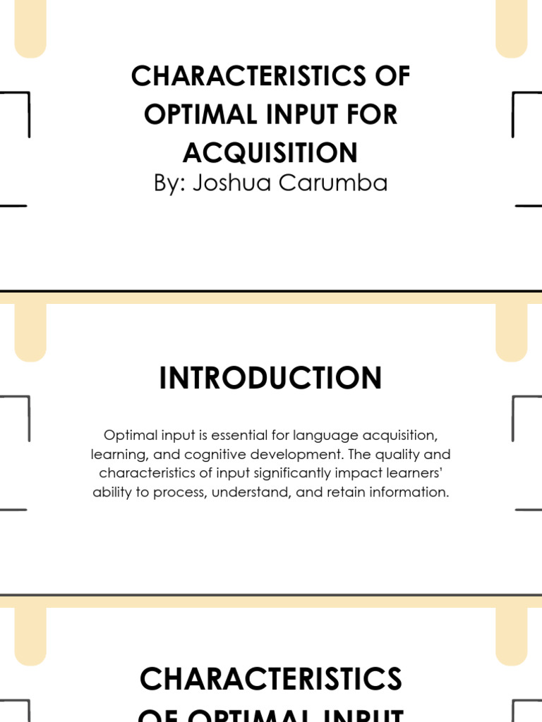 Characteristics of Optimal Input for Learning | PDF | Language ...