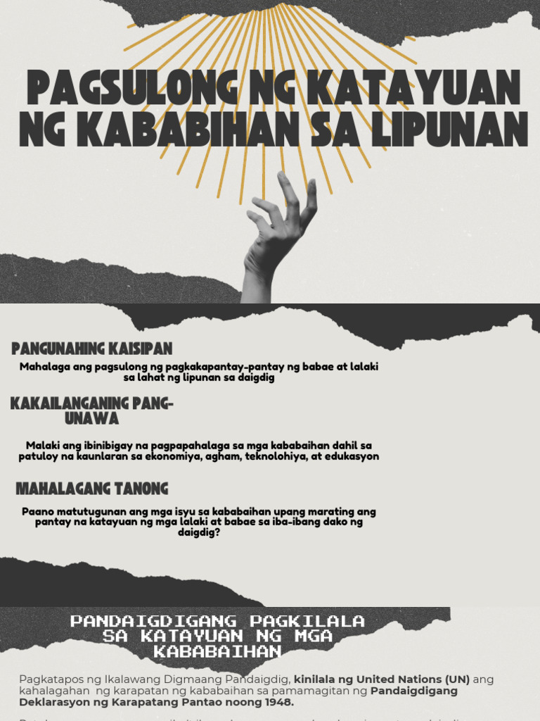 Pagsulong NG Katayuan NG Kababihan Sa Lipunan | PDF