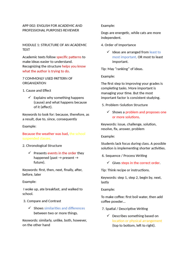 Academic Text Structure and Techniques | PDF