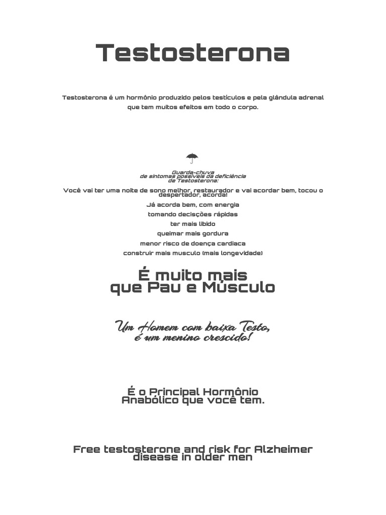 Testosterona | PDF | Testosterona | Doenças e distúrbios