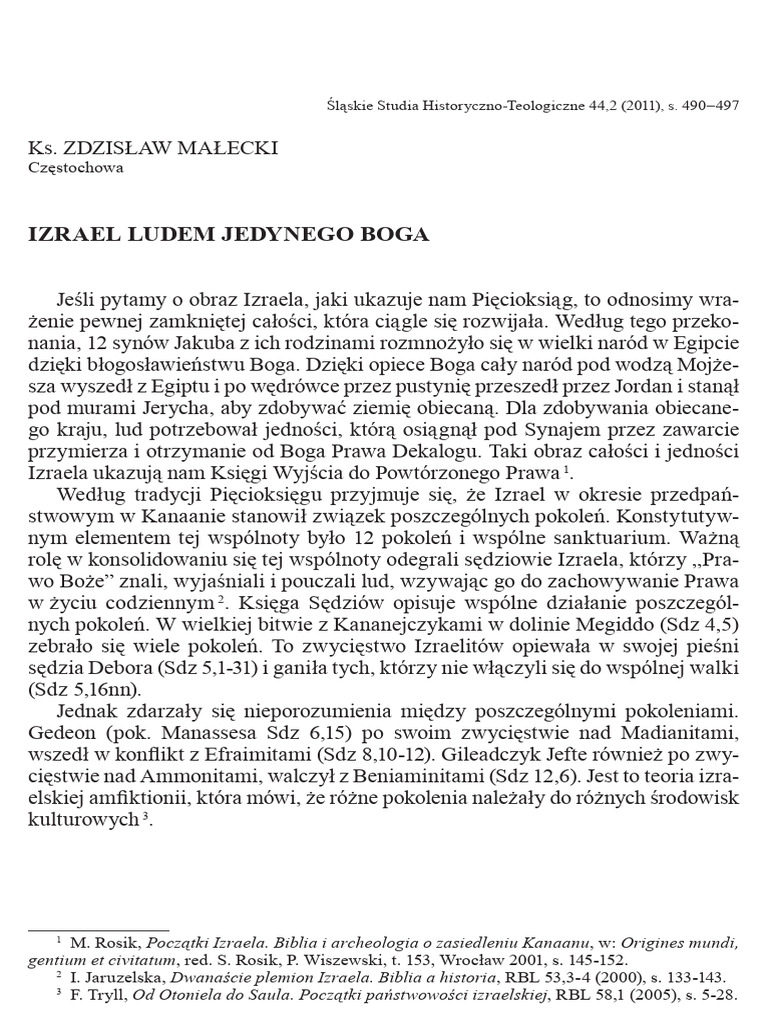 Izrael Ludem Jedynego Boga | PDF