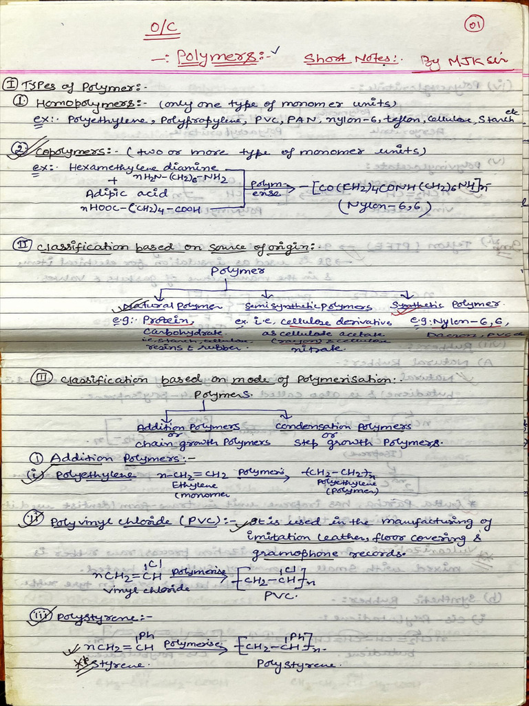 Polymer Advance Short Notes | PDF
