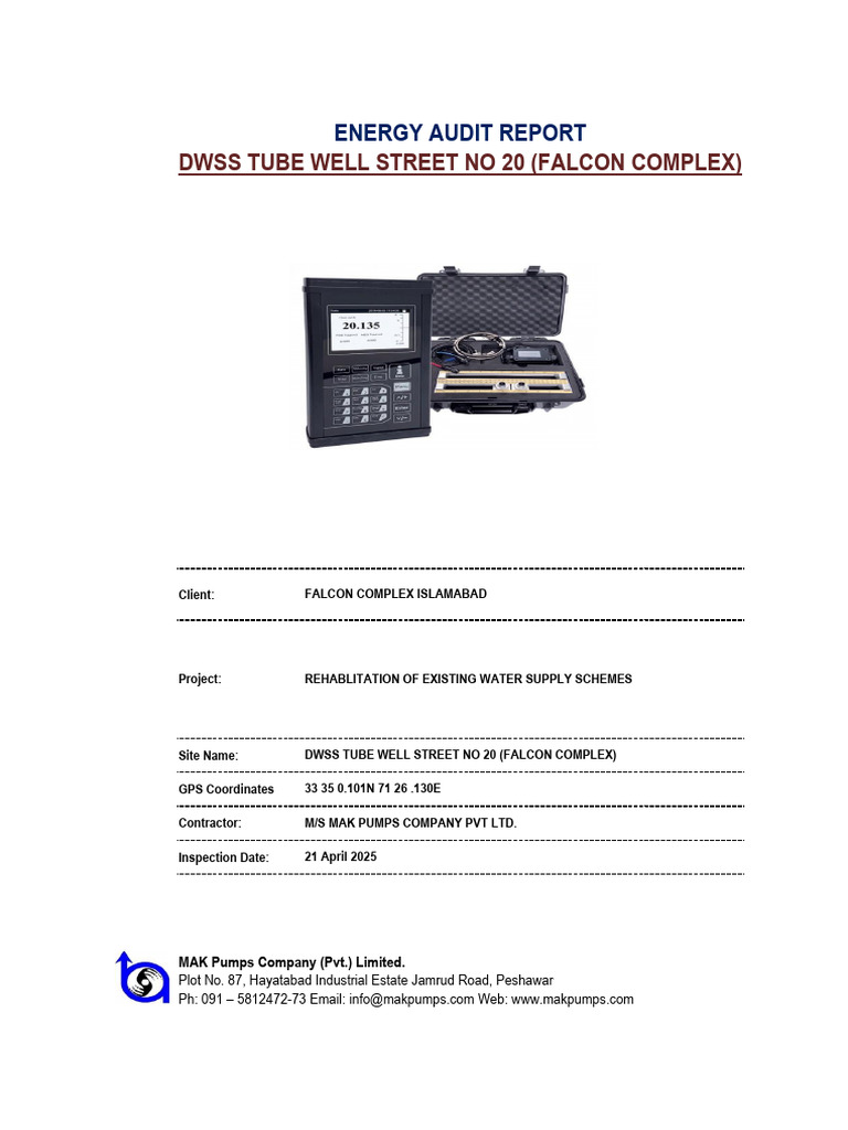 Dwss Tube Well Street No 20 (Falcon Complex) | PDF | Pressure ...