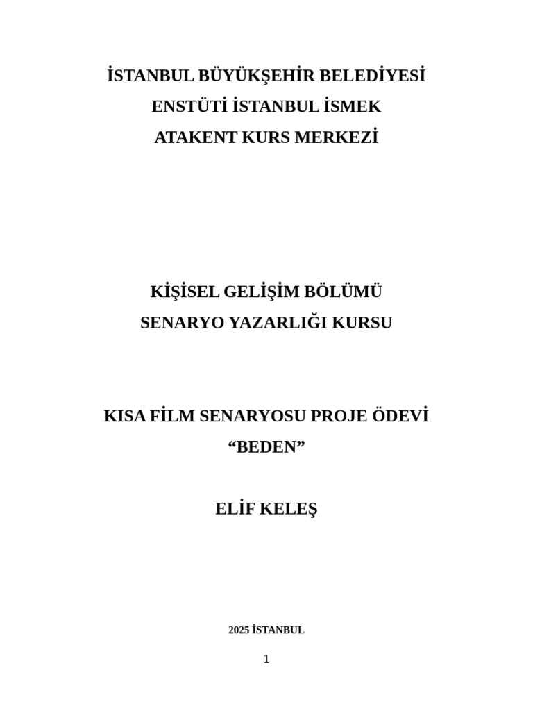 Senaryo Elif Keleş Son | PDF