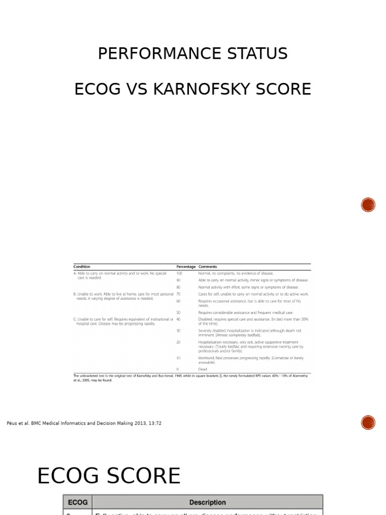 Perbandingan Skor ECOG dan Karnofsky | PDF