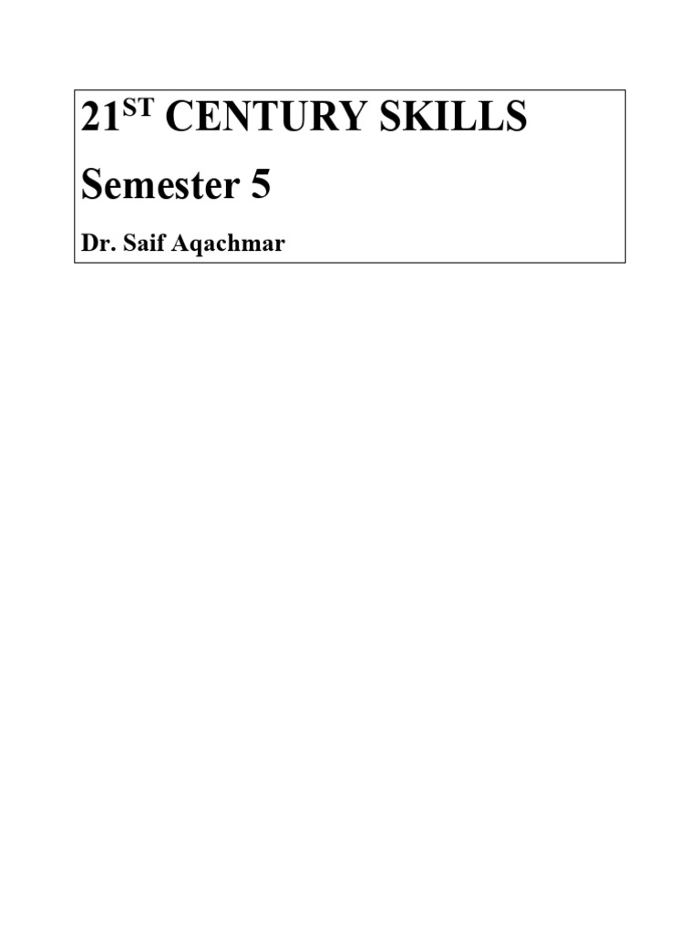 21st Century Skills Handout Student | PDF | Critical Thinking | Creativity