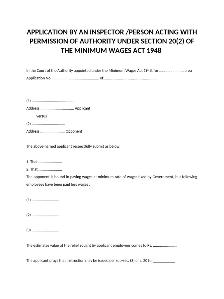 Application by An Inspector Person Acting With Permission of Authority ...
