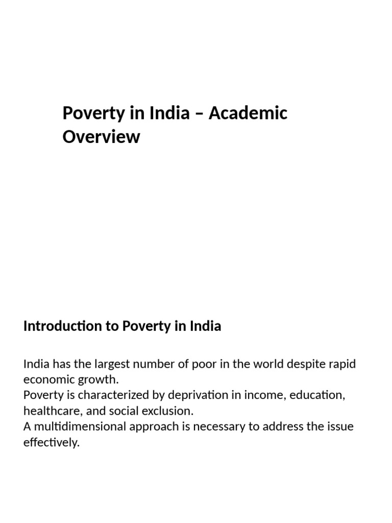 Poverty in India 11 Slide Presentation | PDF