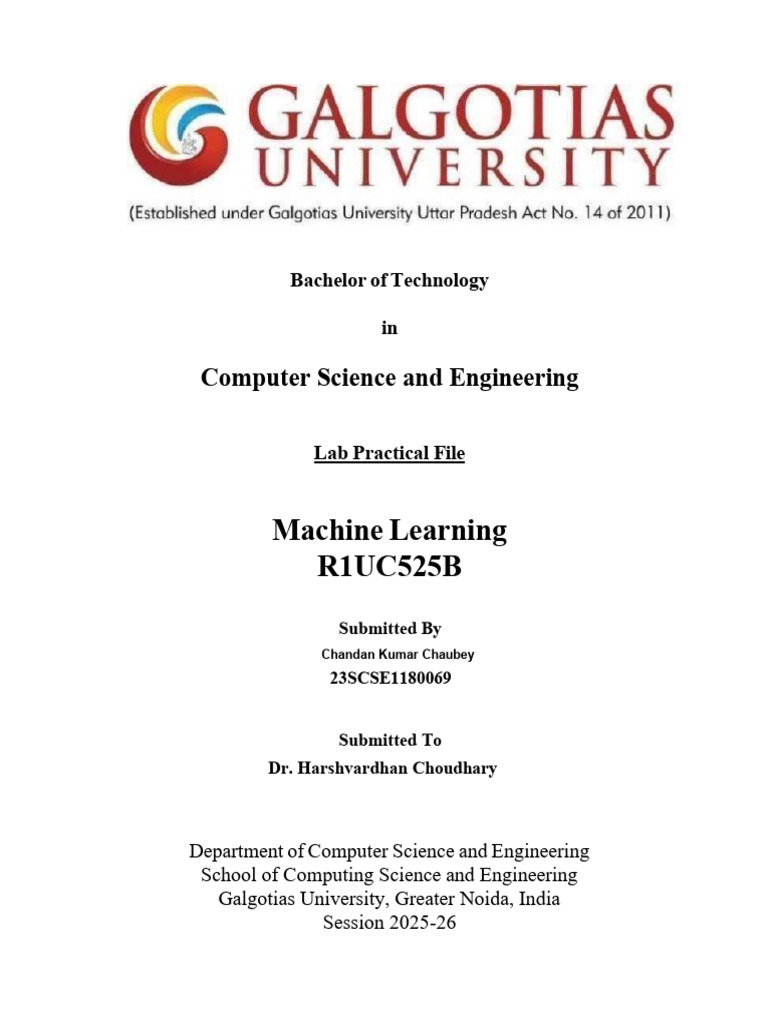 Machine Learning Lab Practical Guide | PDF | Support Vector Machine ...