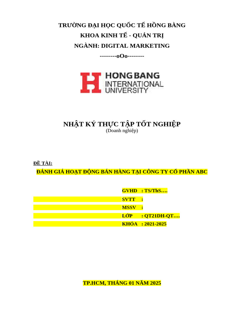 Mau NhatKyThucTap DN | PDF