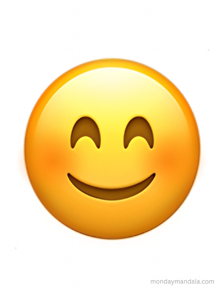 Printable Smiling Face With Smiling Eyes Emoji Copy | PDF