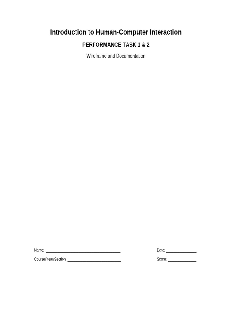 Performance Task Cover Page | PDF
