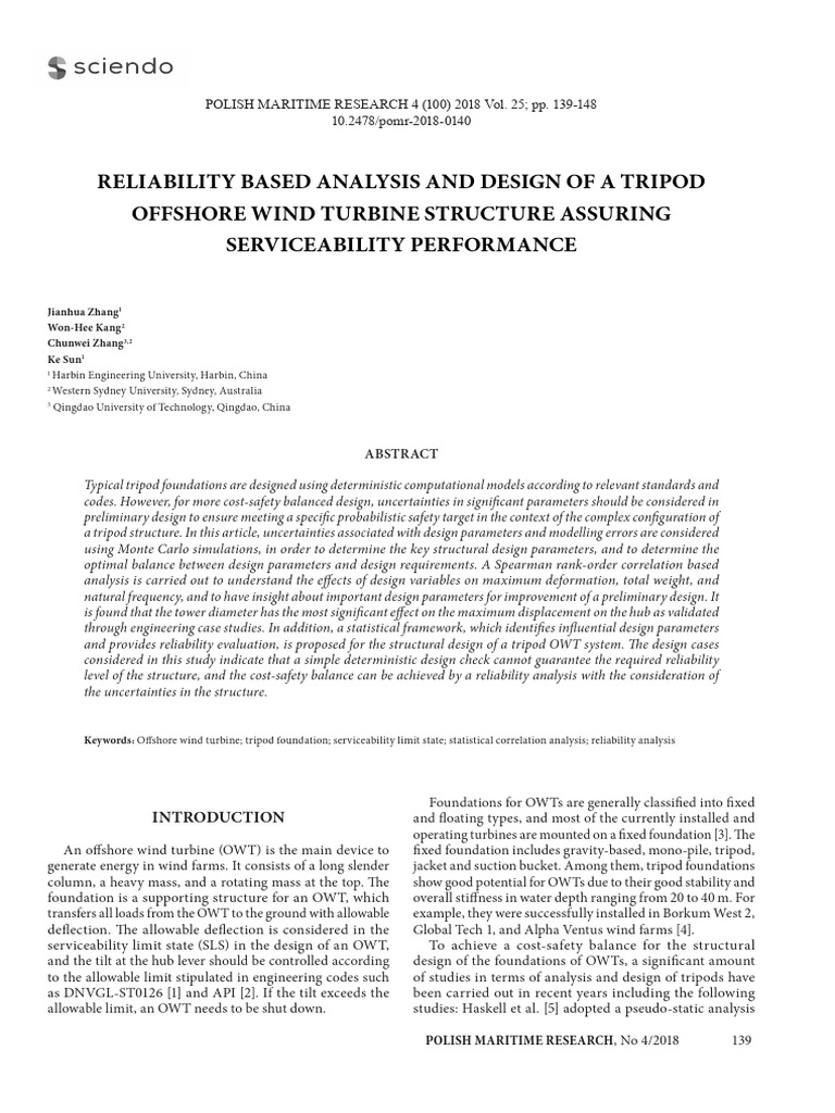 Reliability Based Analysis and Design of a Tripod | PDF | Reliability Engineering