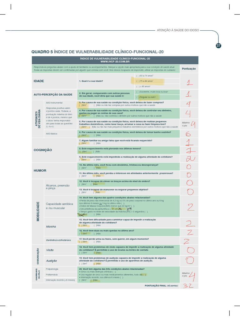 avaliacaomultiddoidoso_2018_atualiz.pdf | PDF | Índice de massa corporal