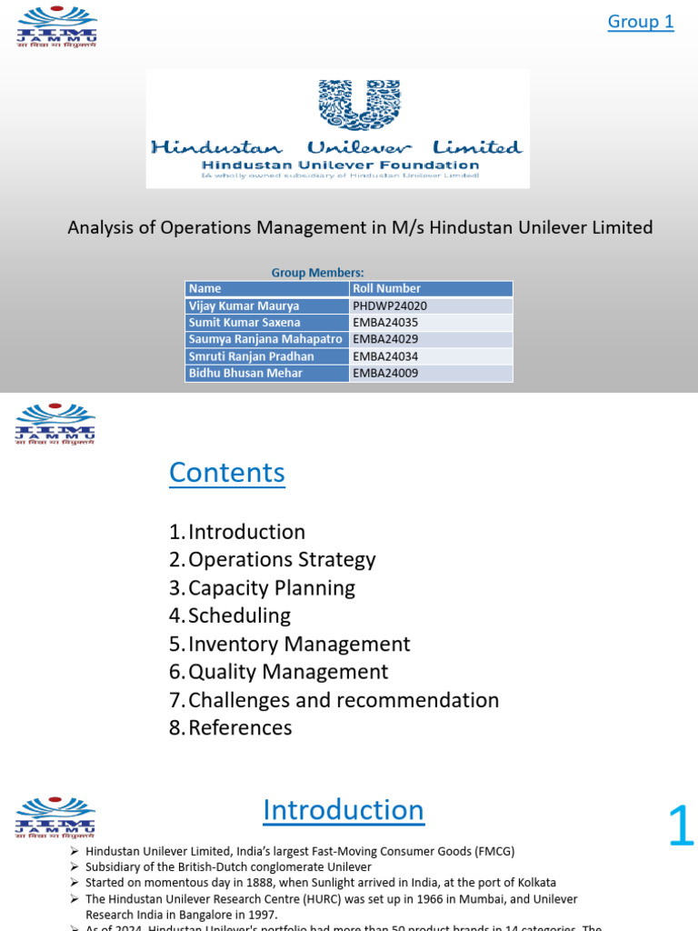 Operations Management at Hindustan Unilever | PDF | Supply Chain ...