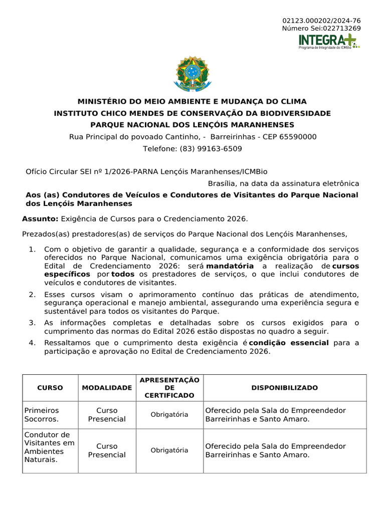 SEI 022713269 Oficio Circular 1 | PDF | Parques