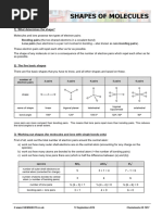 VSEPR Shapes Quick Reference Guide | PDF