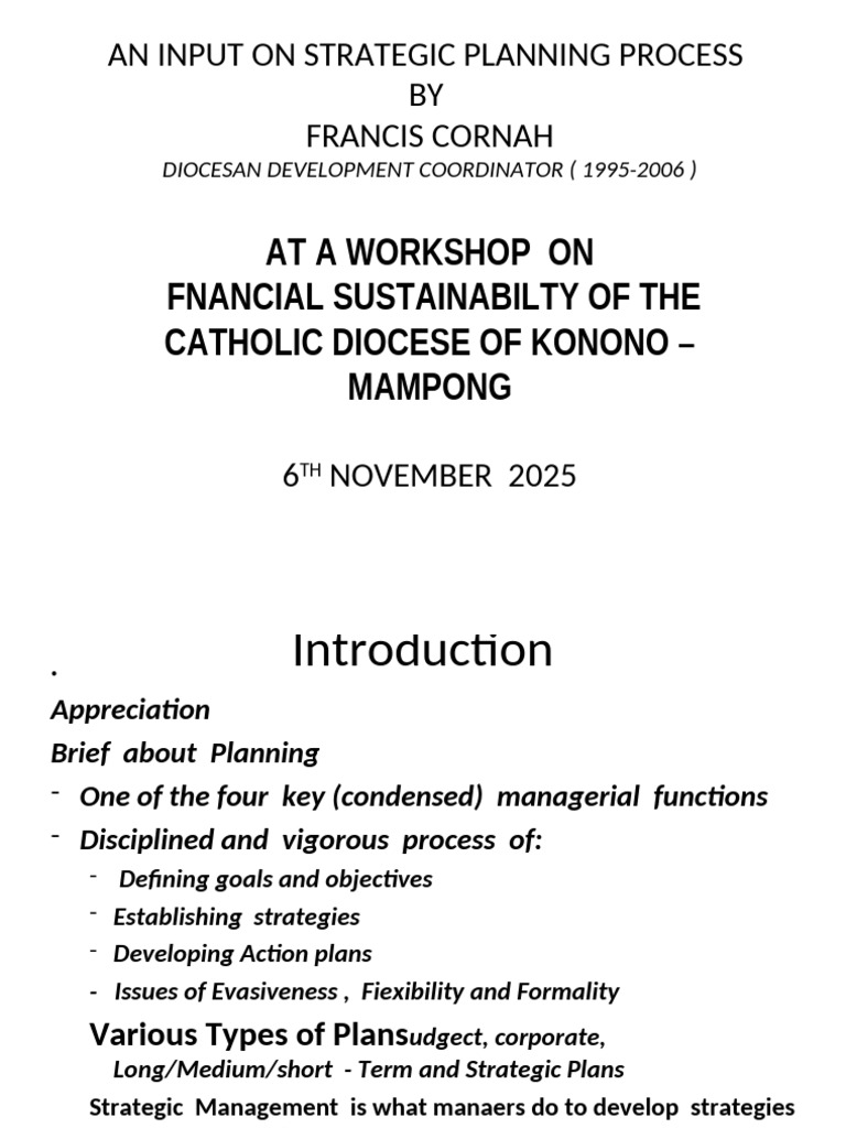 An Input On Strateggic Planning | PDF | Strategic Planning | Strategic ...