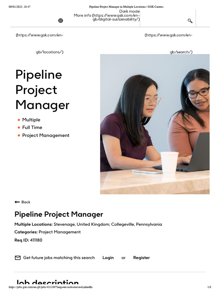 Pipeline Project Manager in Multiple Locations - GSK Careers | PDF ...