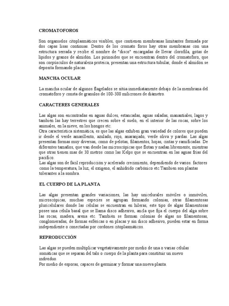 Estructura y Función de Cromatoforos | PDF | Plantas | Algas