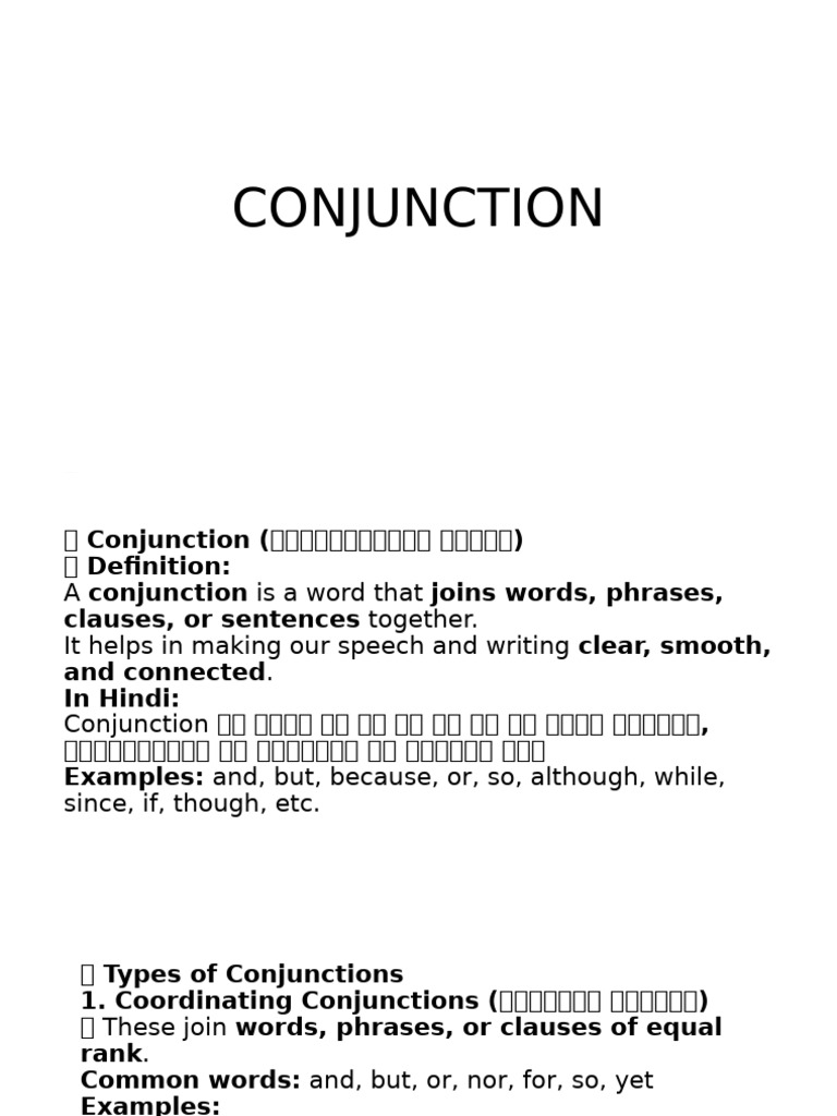 CONJUNCTION AND INTERJECTION.ppt | PDF