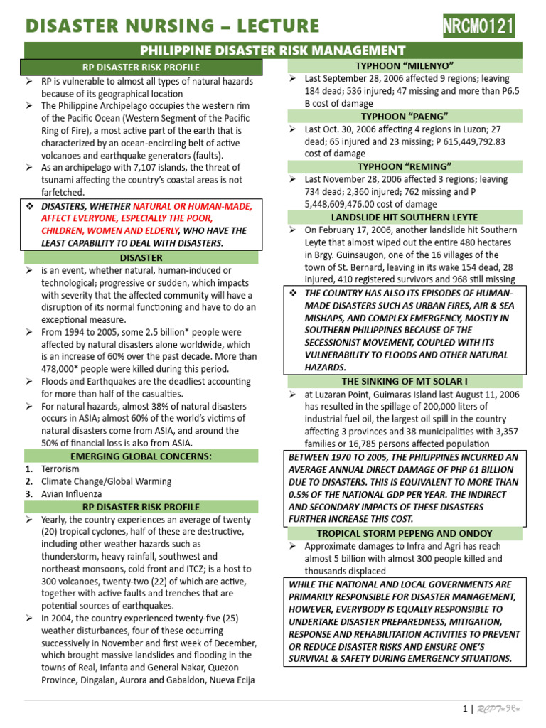 Philippine Disaster Risk Management Overview | PDF | Natural Disasters ...