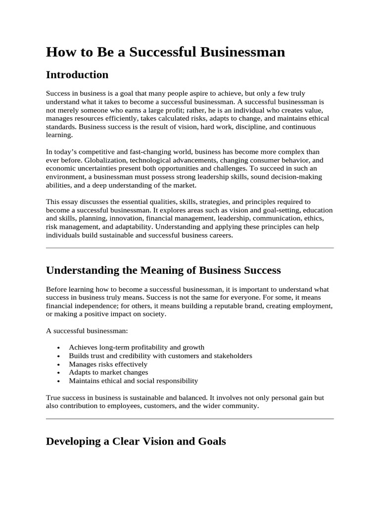 Essential Traits of Successful Businessmen | PDF | Leadership | Innovation