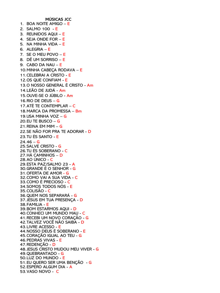 Livro de canticos Cifrado 2025 | PDF | Amor | Jesus