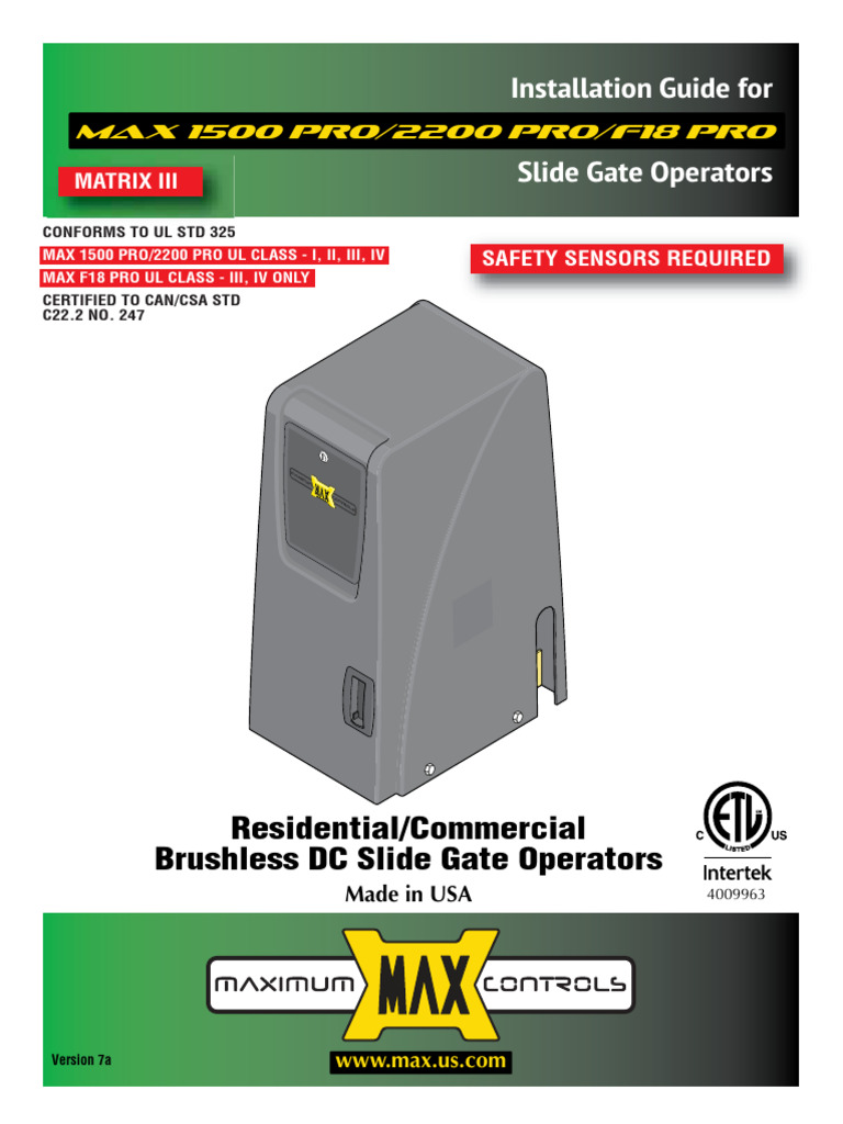Guide d'installation MAX 1500/2200/F18 PRO | PDF