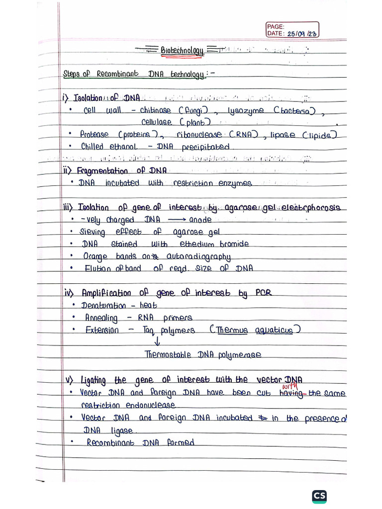 Biotechnology Steps | PDF