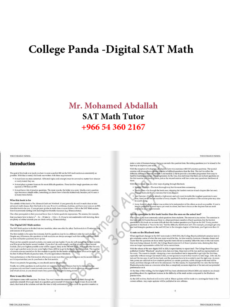 DSAT College Panda Math SC | PDF | Circle | Elementary Mathematics
