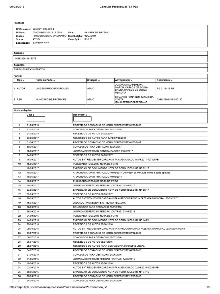 Consulta Processual (TJ-PB) | PDF | Direito Penal | Prática jurídica