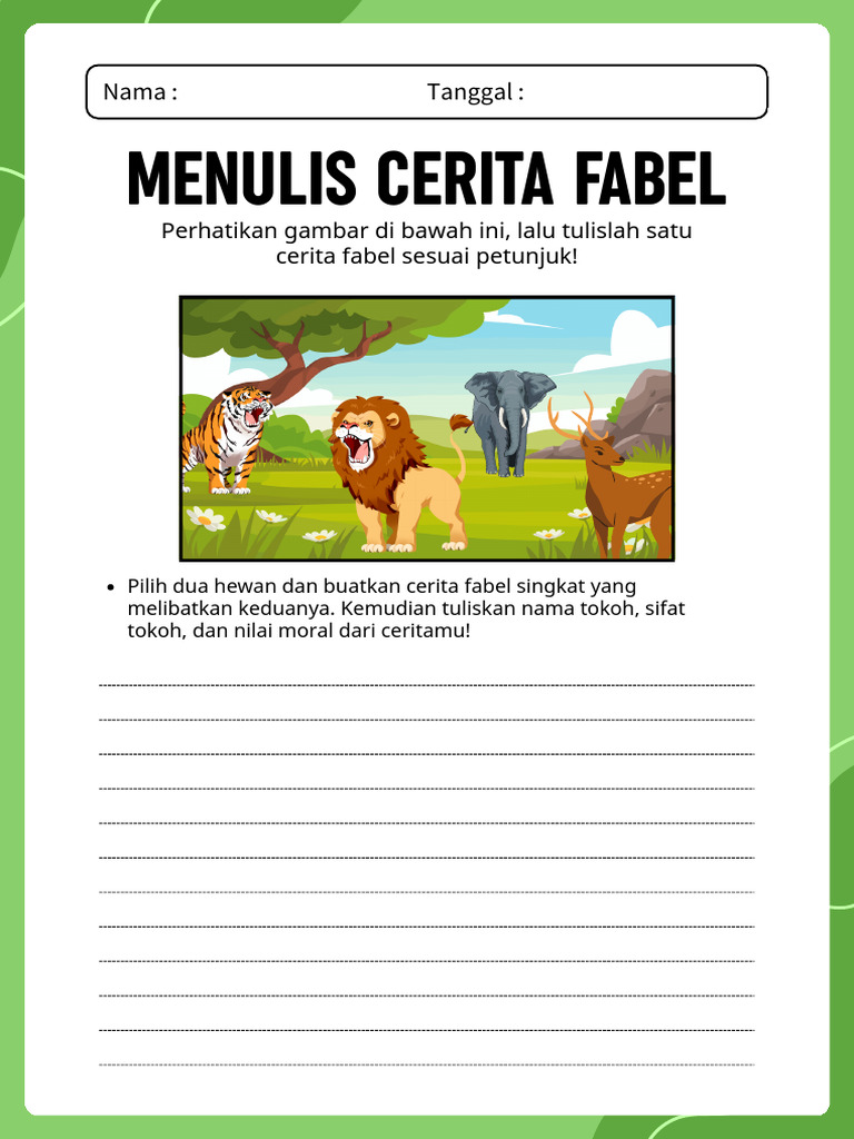 Menulis Cerita Fabel Singkat | PDF