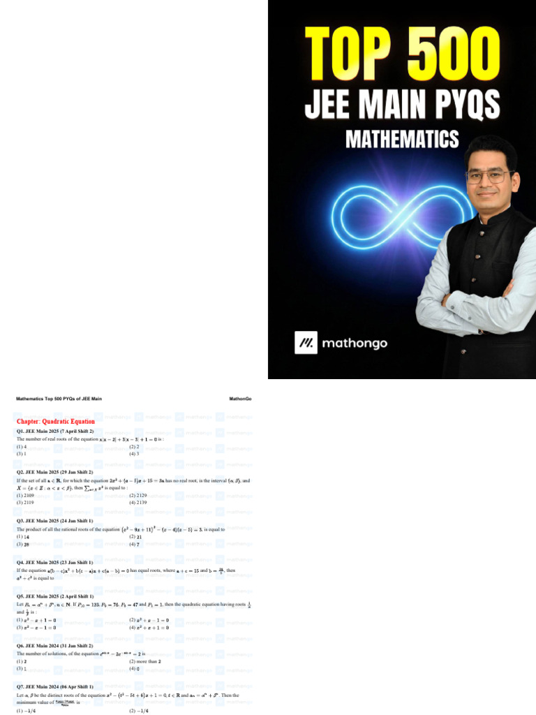 500 PYQ Maths - Booklet | PDF | Number Theory | Elementary Mathematics