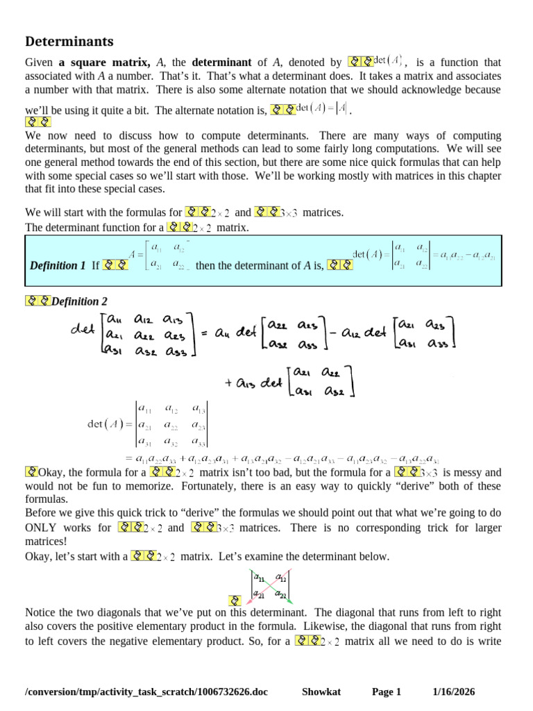 Understanding Matrix Determinants | PDF | Determinant | Matrix ...