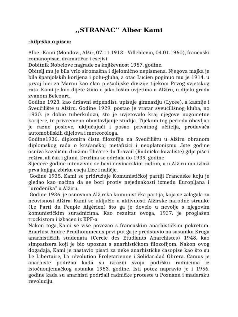 Albert Kami Stranac | PDF