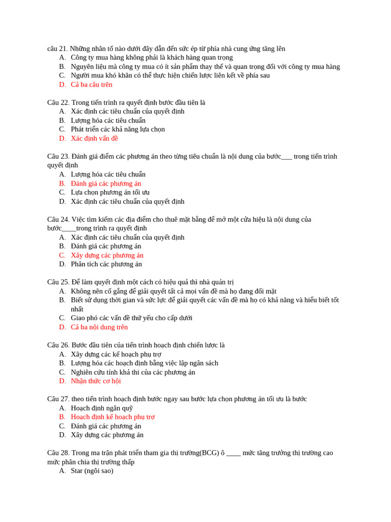 20 câu tiếp theo | PDF