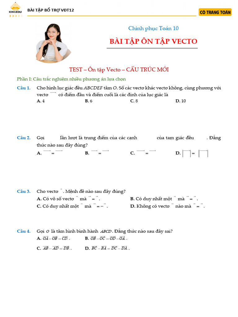 Ôn Tập Vecto - Test - Đề | PDF