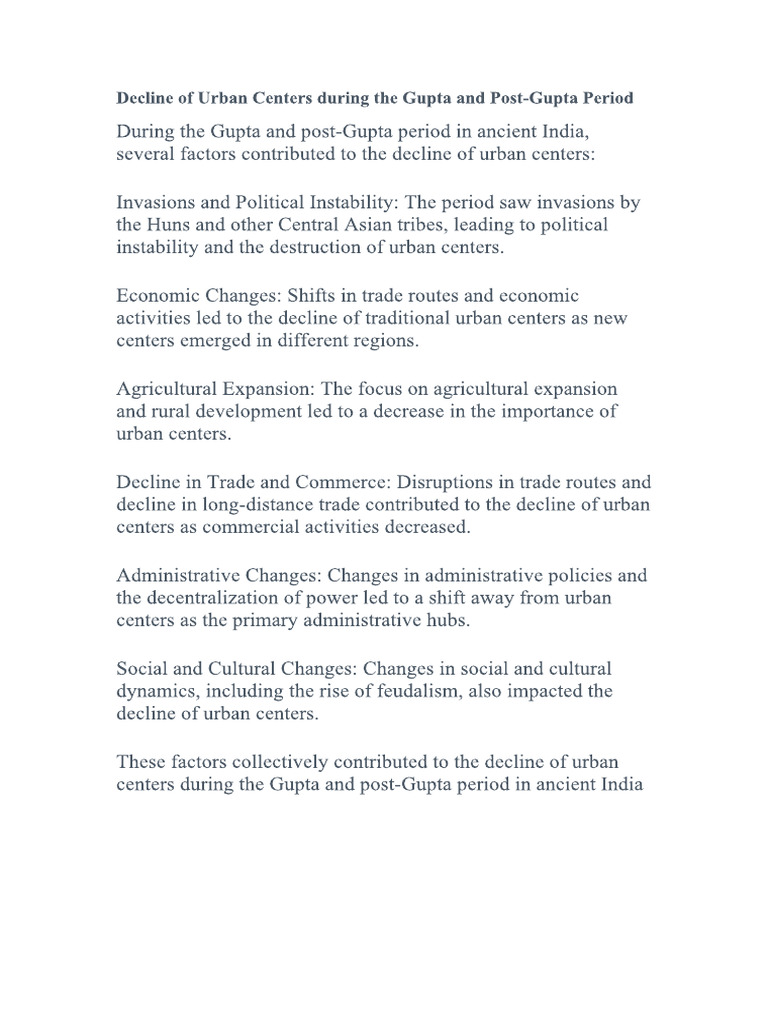 2.3 Decline of Urban Centers & Economic Transformation – Post-Gupta ...