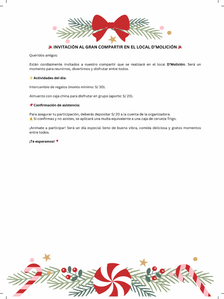 White and Red Modern Christmas Border A4 Document (3) | PDF