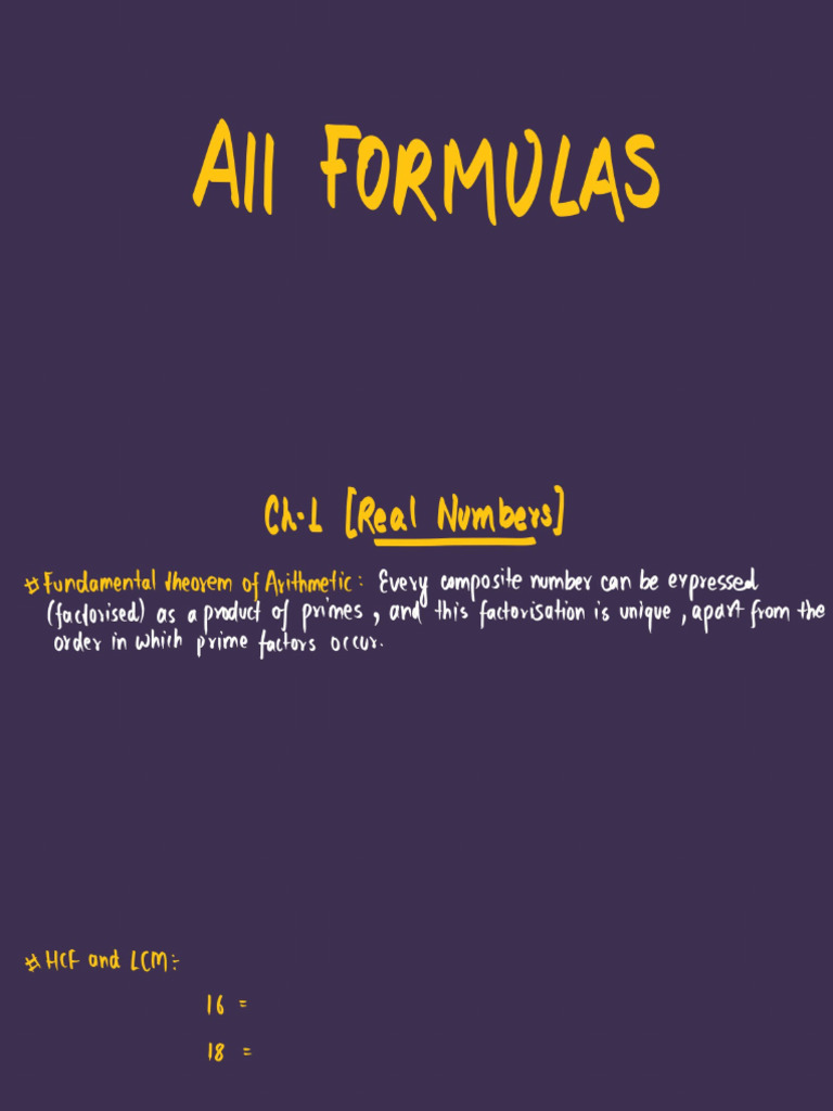 Maths All Formulas Class 10 I Shobhit Nirwan | PDF